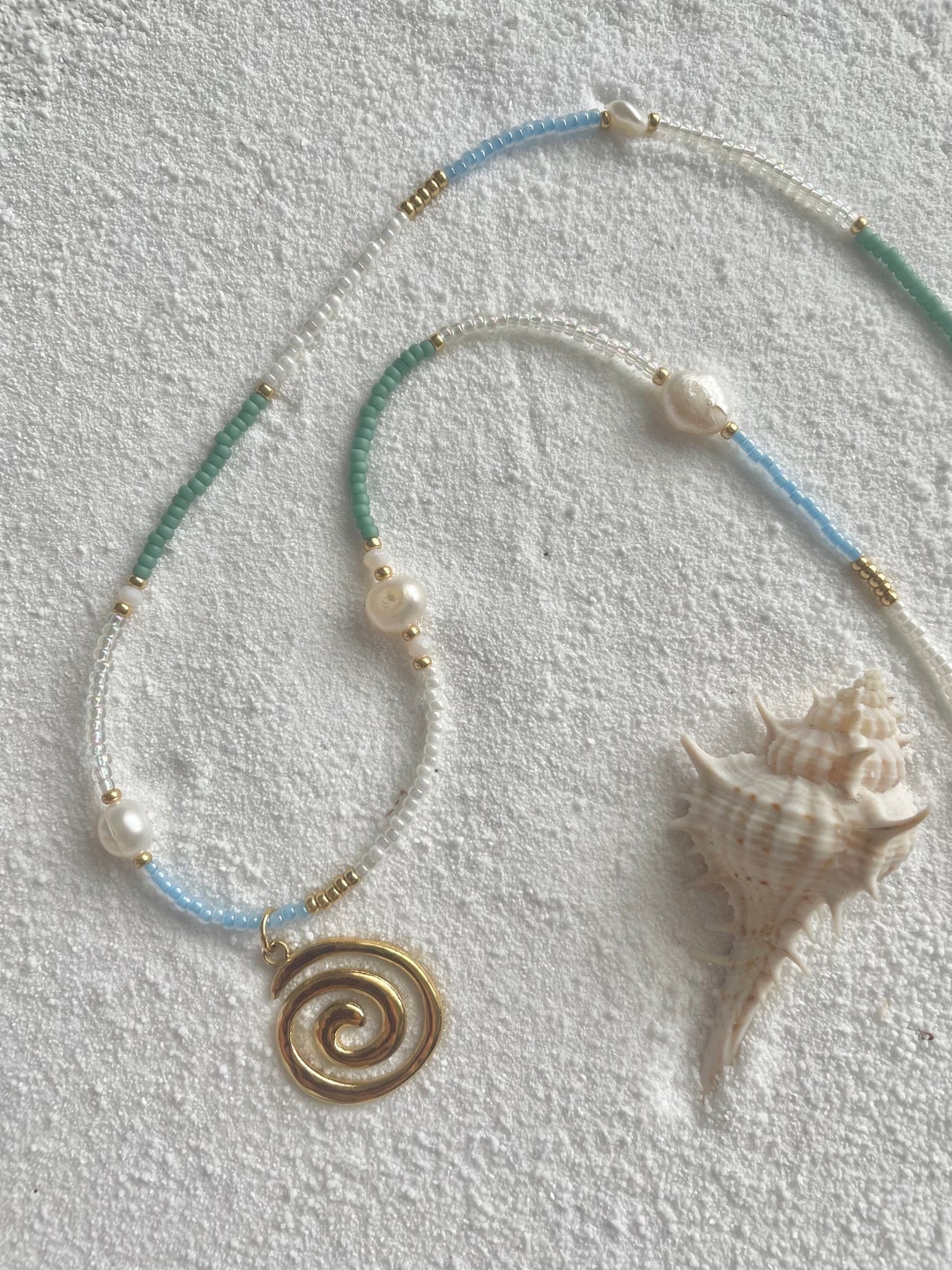Ocean Necklace Beach Necklace Beaded Necklace Ocean Lover Handmade ...