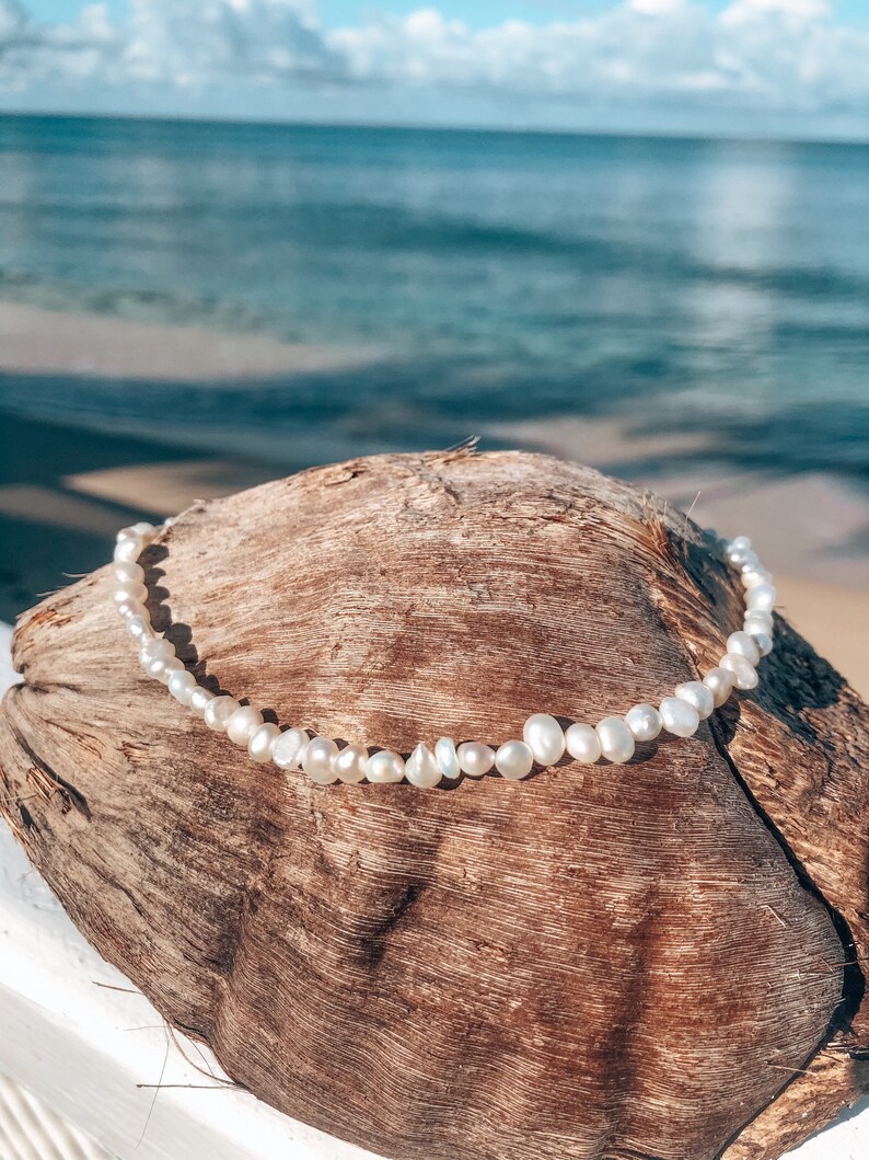 Dainty Freshwater Pearl Choker Choker Necklace Small Etsy Uk