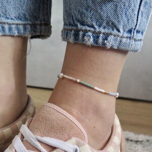 Ocean Anklet | Beach Anklet | Beaded Anklet | Ocean Lover | Handmade ...