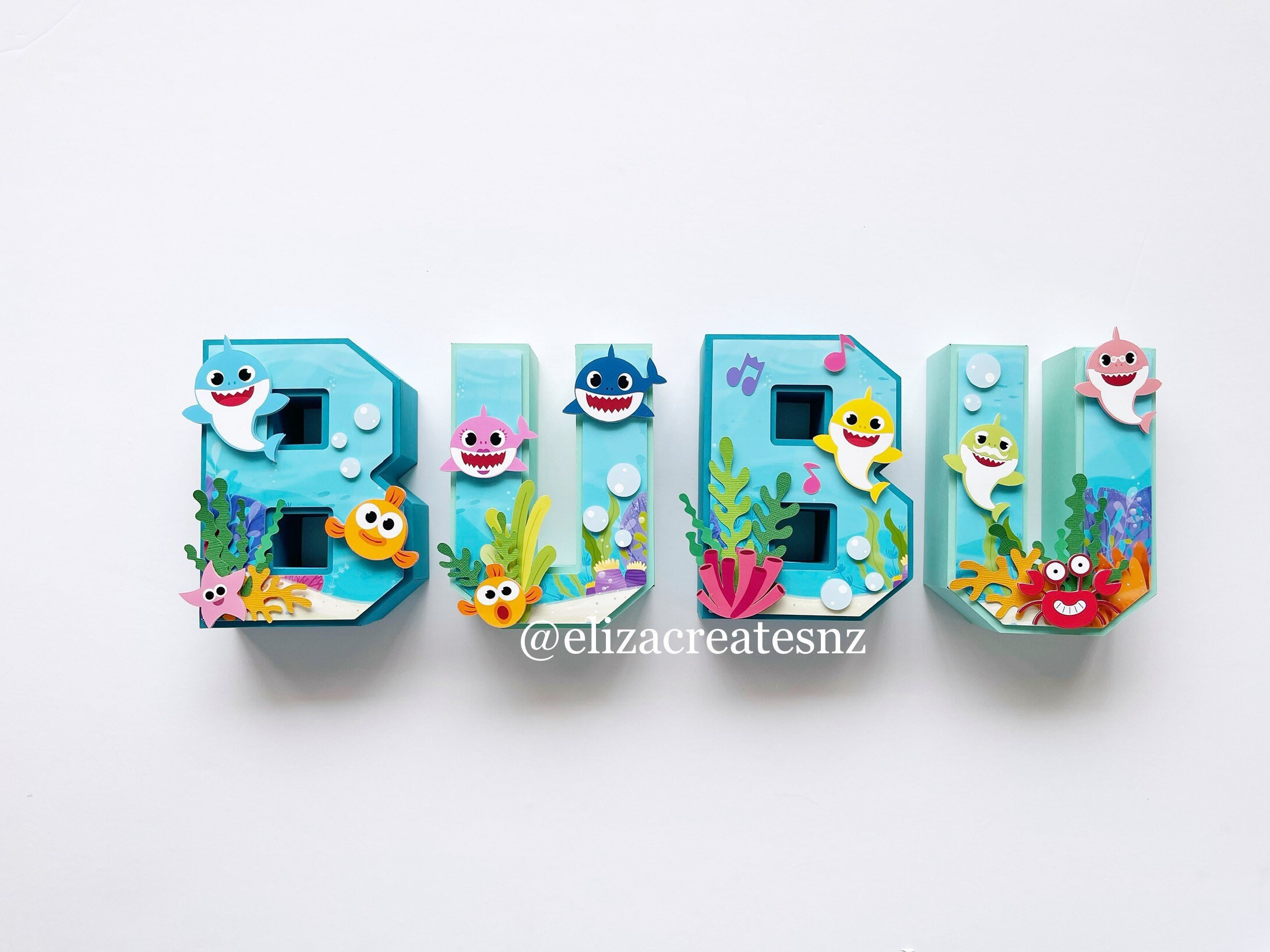 Baby Shark 3D Letters Baby Shark Party Decor Baby Shark | Etsy