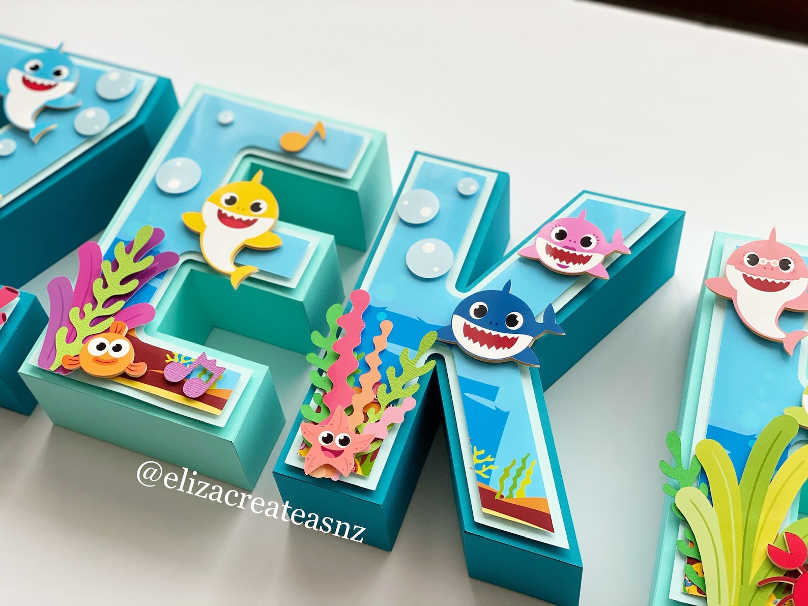 Baby Shark 3D Letters 3D Letters Baby Shark Party Baby | Etsy