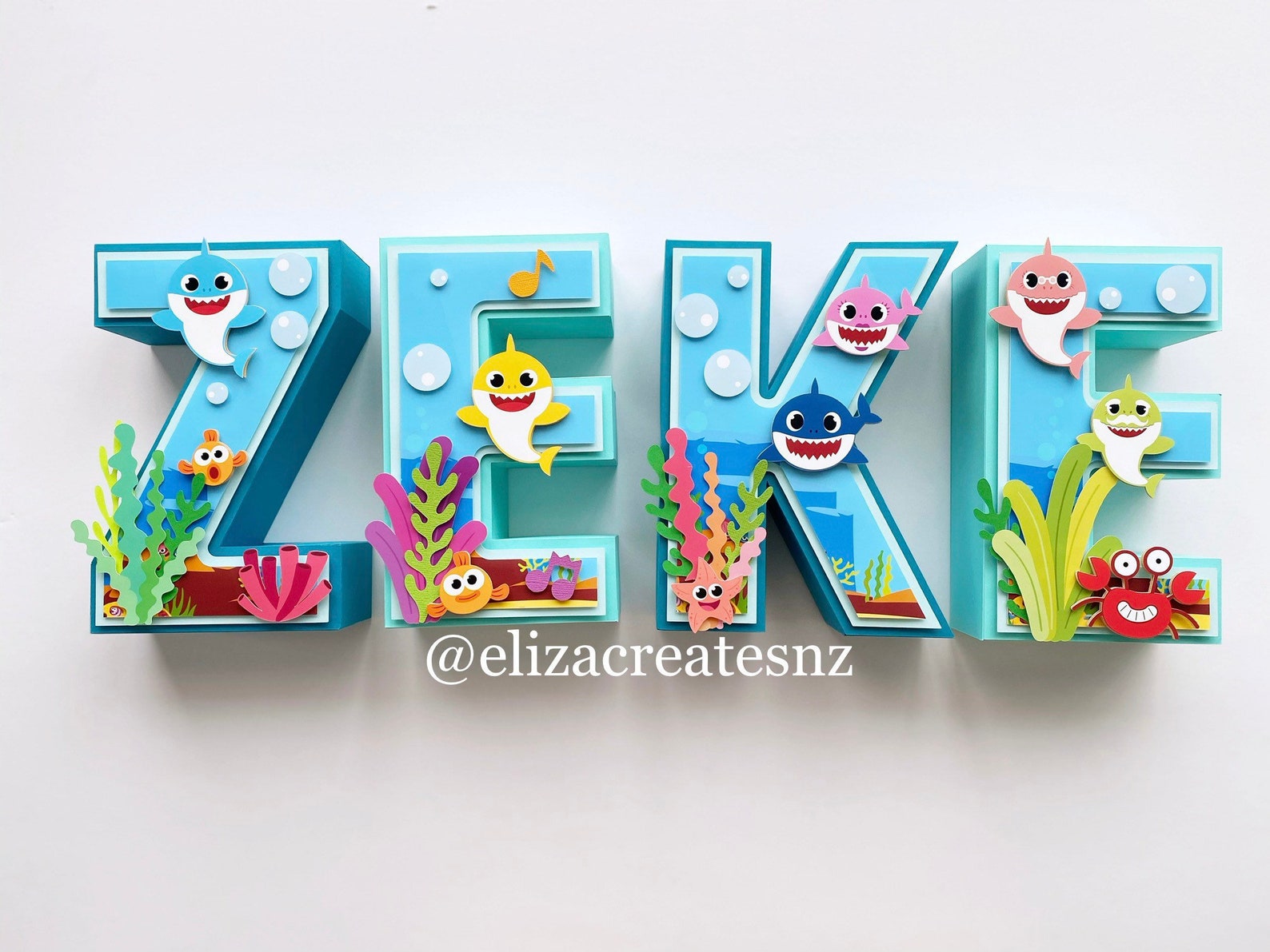 Baby Shark 3D Letters 3D Letters Baby Shark Party Baby | Etsy