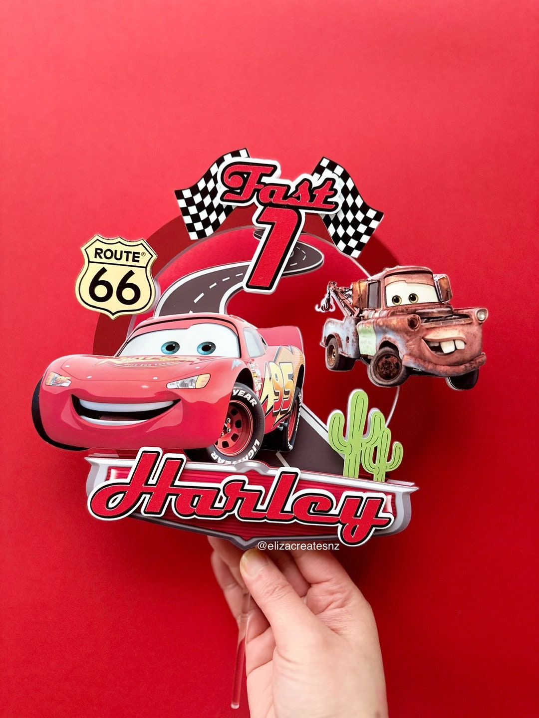 Cars Cake Topper, Mcqueen Cake Topper, Mater Cake Topper, Lightning ...