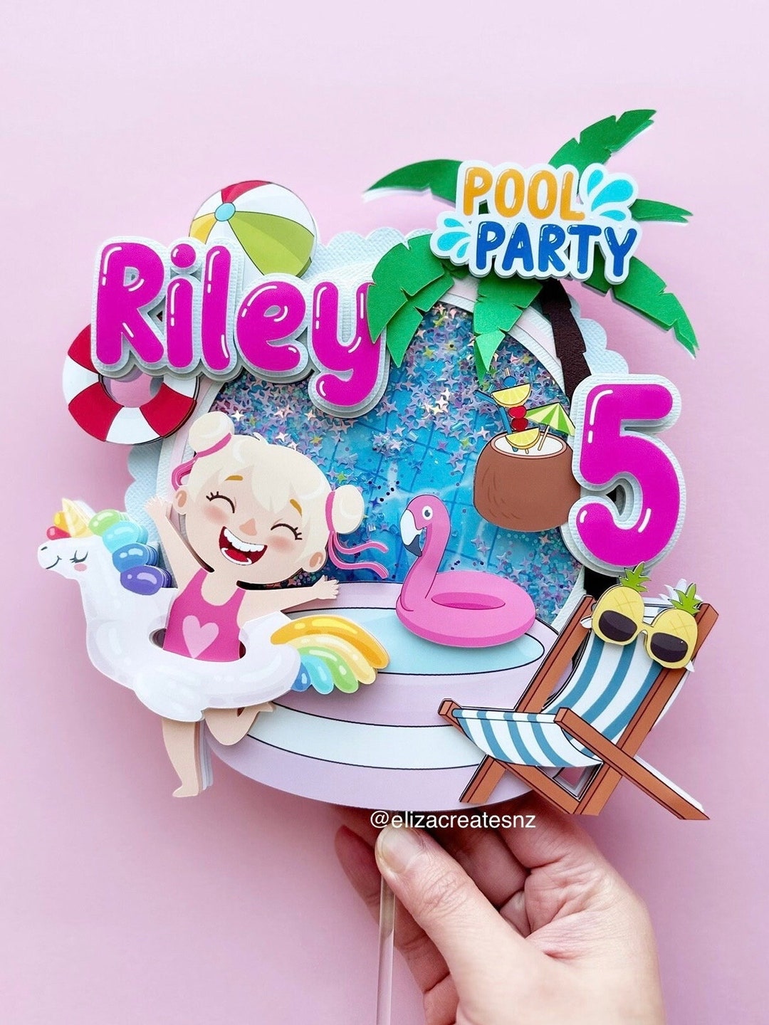 Pool Party Cake Topper, Summer Party Cake Topper - Etsy