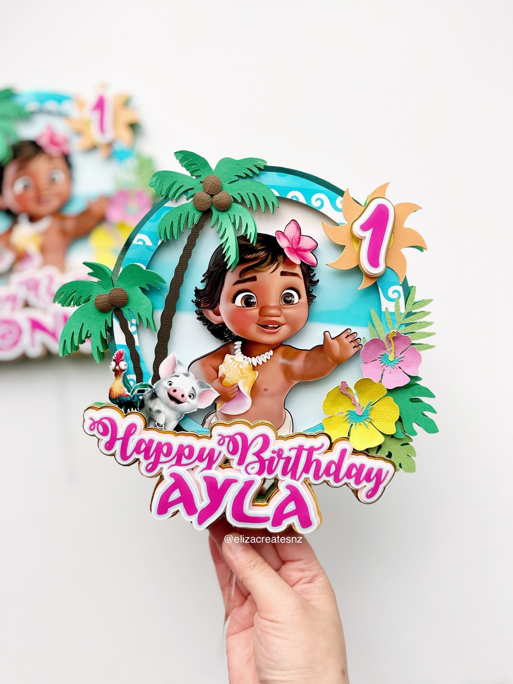Topper de pastel Moana, cumpleaños temático de Moana. Fiesta De Moana ...