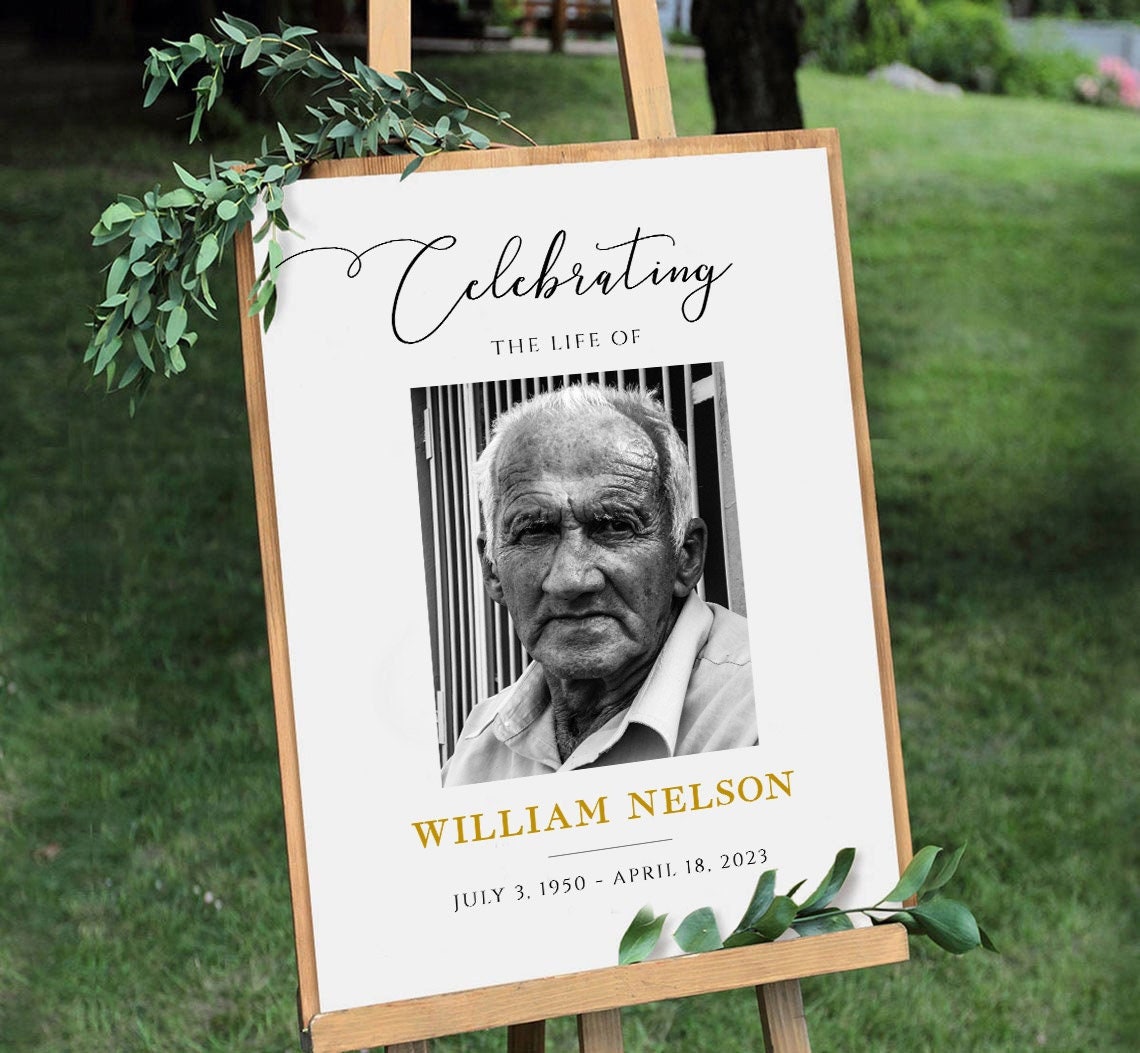 Celebrating of Life Sign Funeral Welcome Sign Template - Etsy