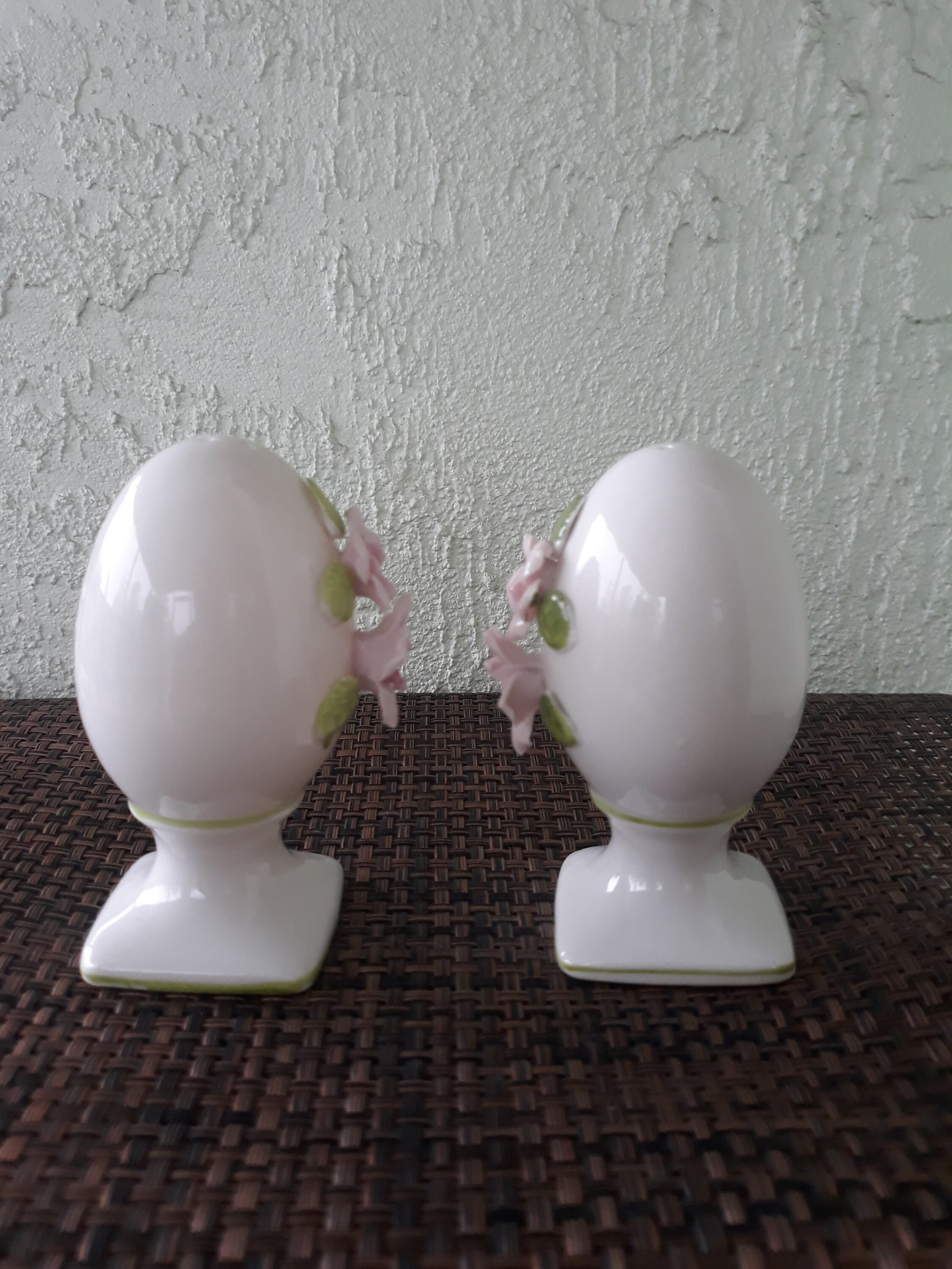 Vintage Ceramic Salt and Pepper Shakers-floral Shakers-egg Shaped ...