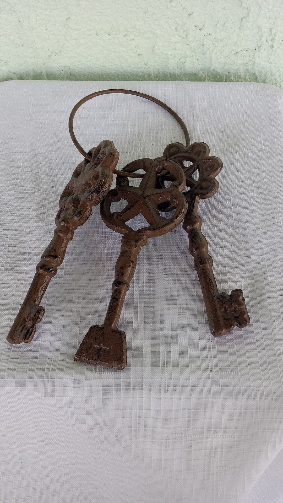 Vintage Keys-key Ring-3 Ornate Keys-home Decor-rustic Design-historical ...