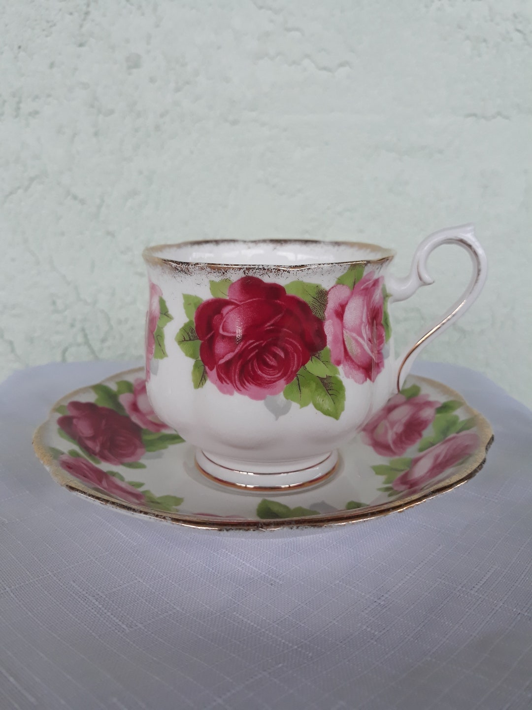 Vintage Royal Albert Old English Roses Teacup and Saucer-made in ...