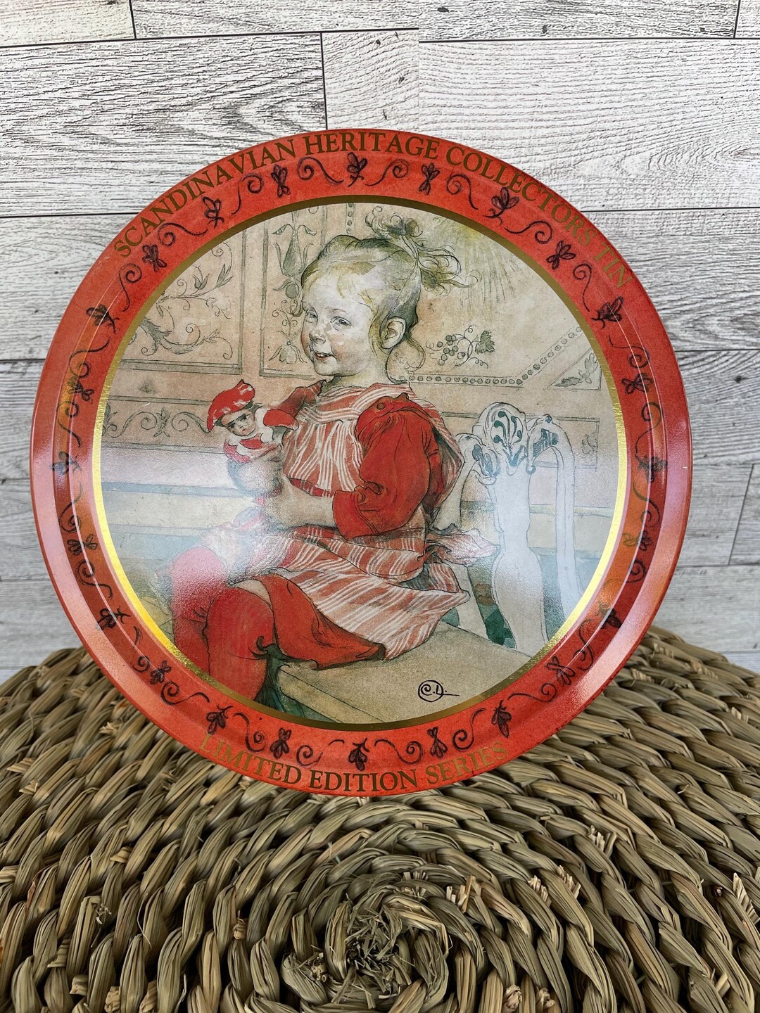 Vintage Cookie Tin-product of Sweden-carl Larsson Tin-scandinavian ...