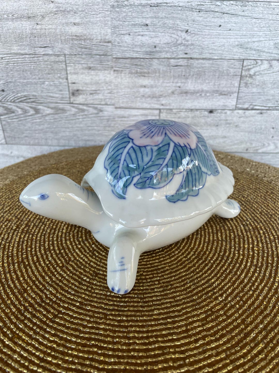 Vintage Chinese Turtle-turtle Trinket Box-jewelry Boxes-blue and White ...