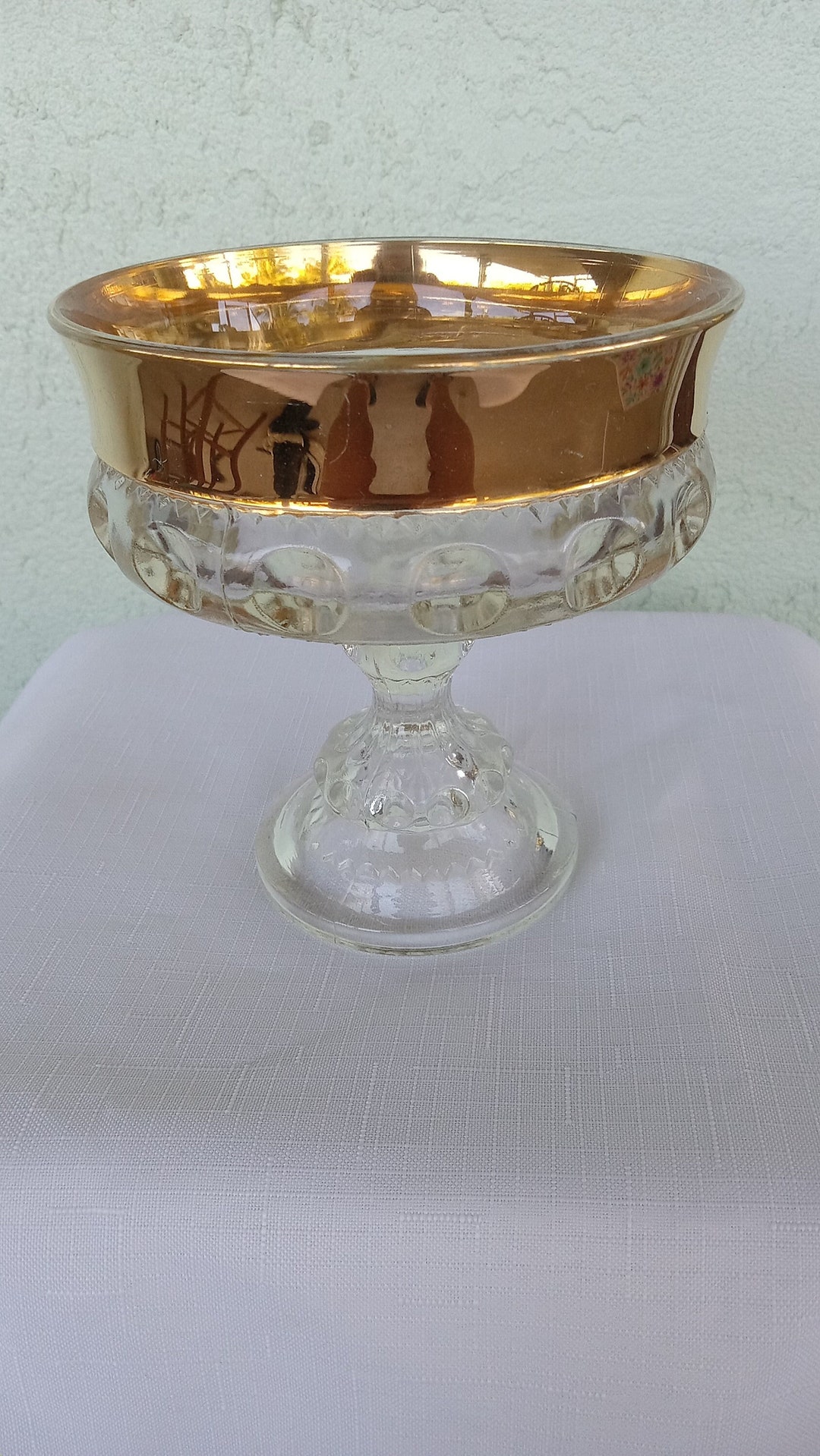 Vintage Kings Crown Compote-gold Band Compote-kings Crown Thumbprint ...