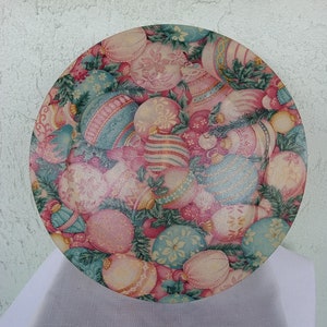 Vintage Glass Christmas Plate-christmas Serving Plate-ornaments ...
