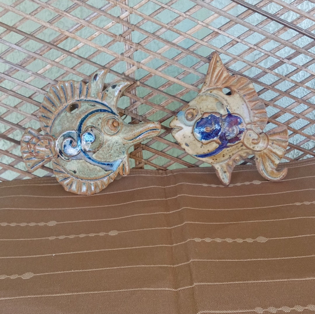 Set of Two Fish-wall Decor-wall Hangings-coastal Decor- Wall Decor ...