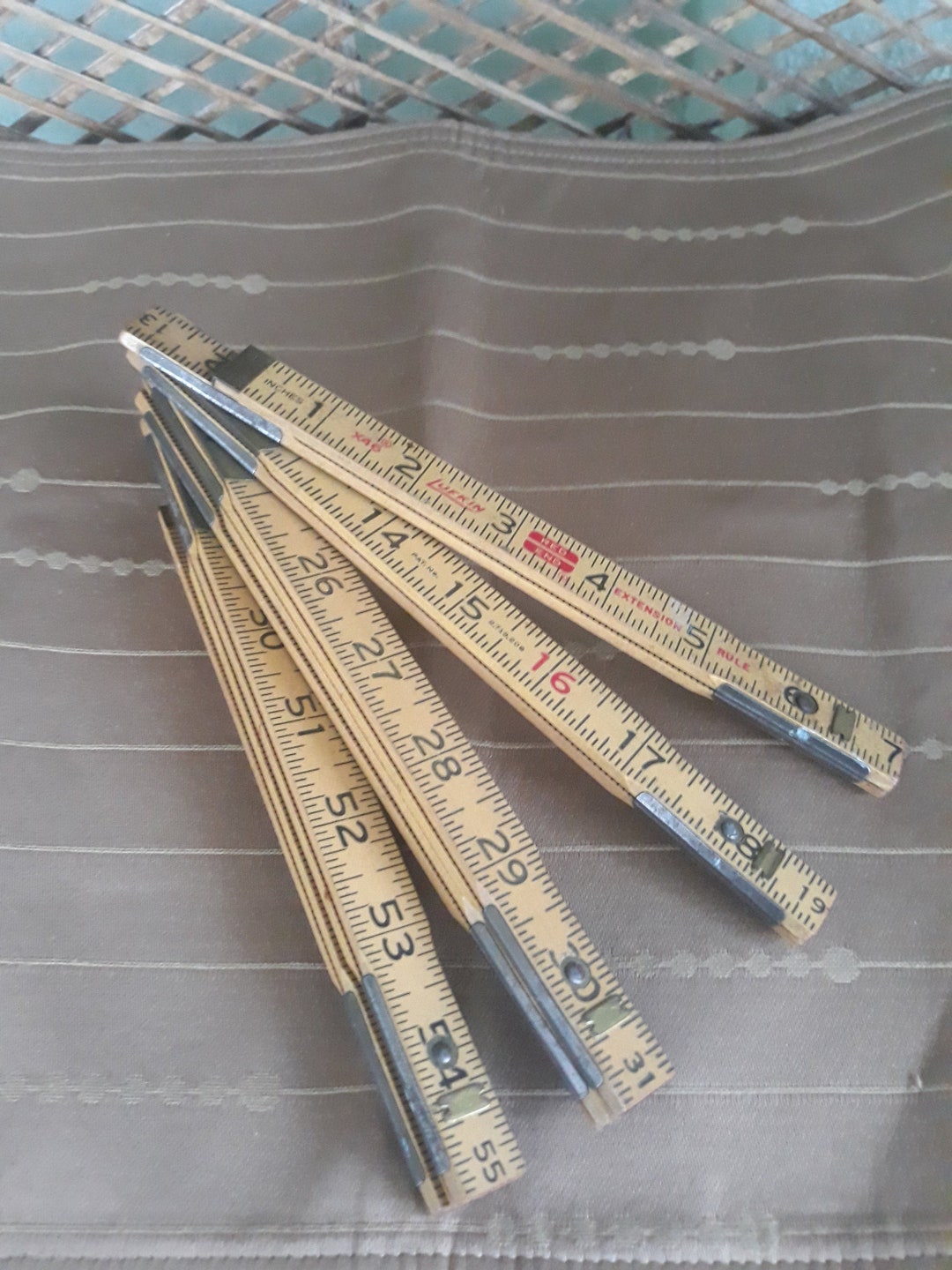Vintage Lufkin Extension Wood and Metal Ruler - Etsy