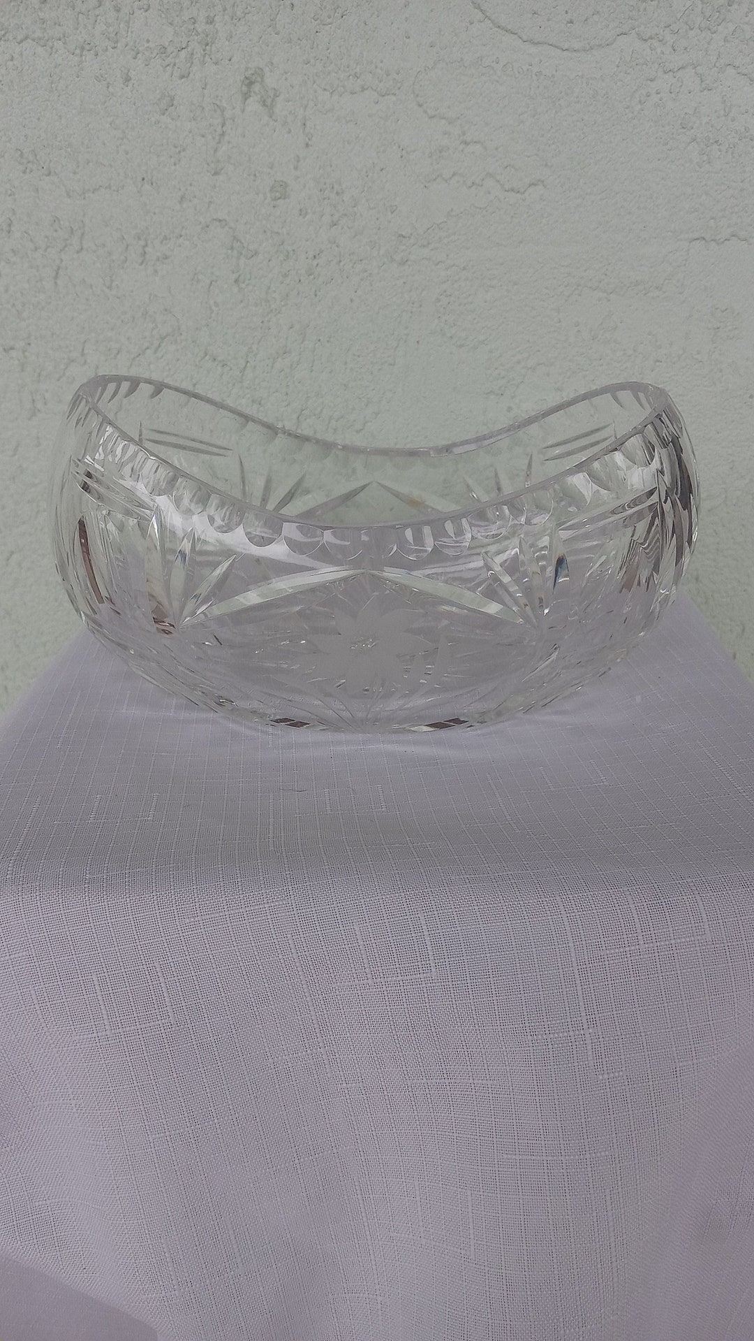 Vintage Crystal Dish-canoe Crystal Dish-detailed Crystal Dish ...