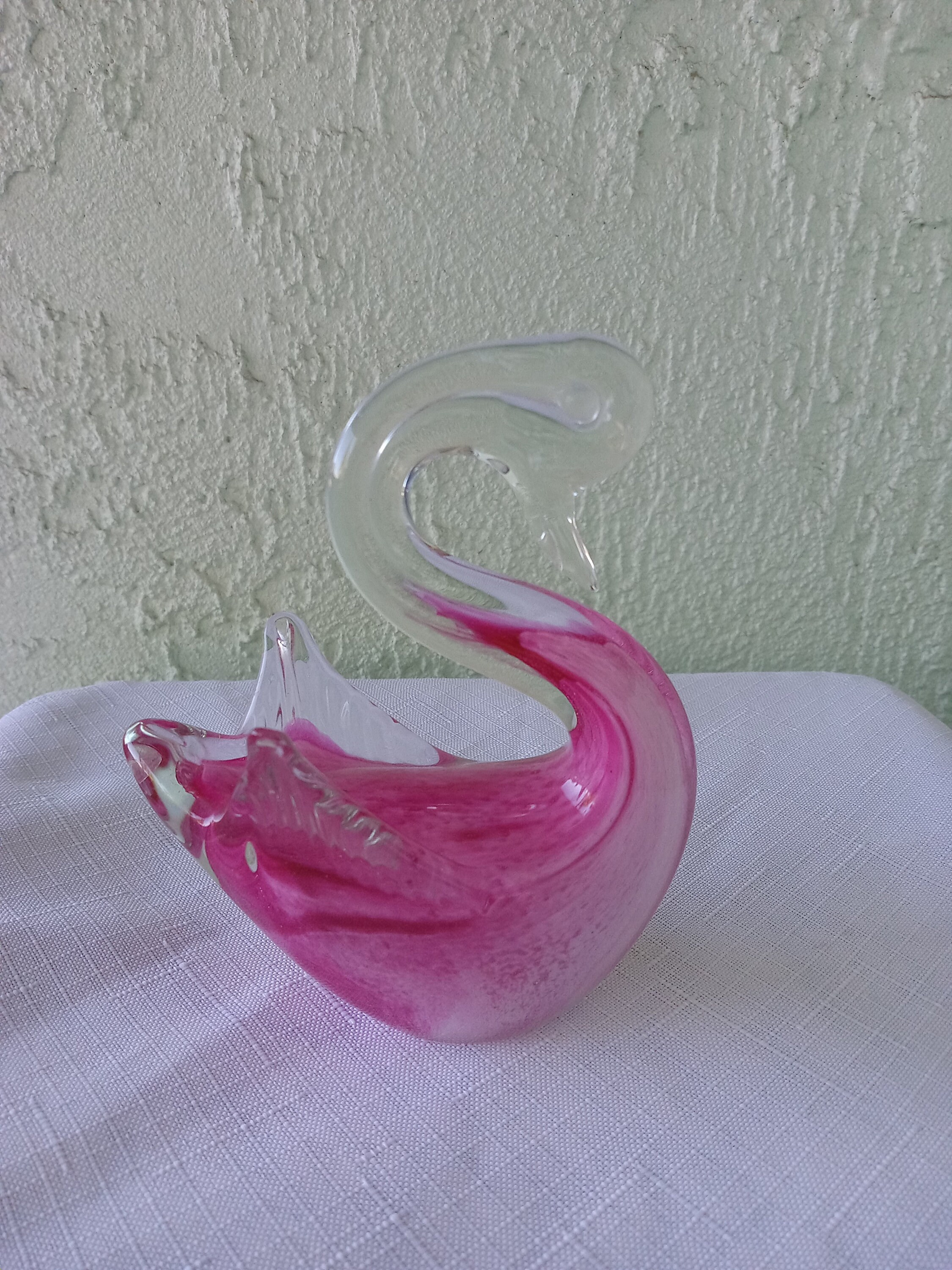 Vintage Swan Figurine-pink Glass Swan Figurine-blown Glass - Etsy