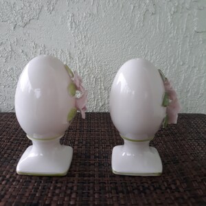 Vintage Ceramic Salt and Pepper Shakers-floral Shakers-egg Shaped ...