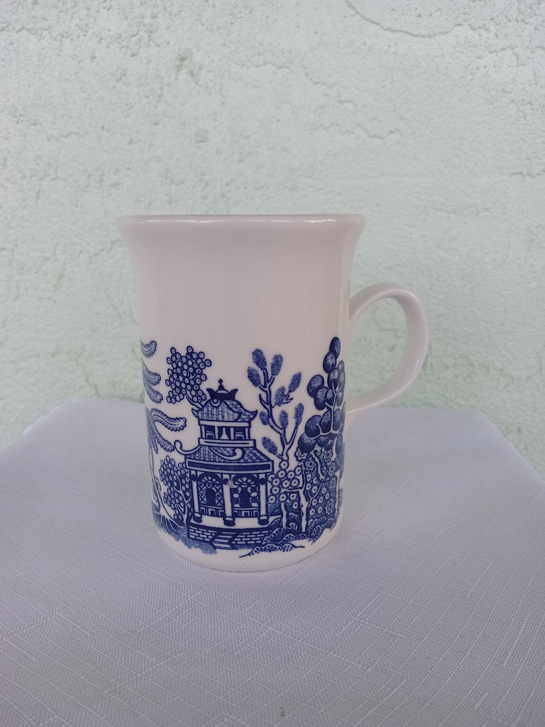 Vintage Churchill Blue Willow Mug-blue Willow Tall Mug-made in - Etsy