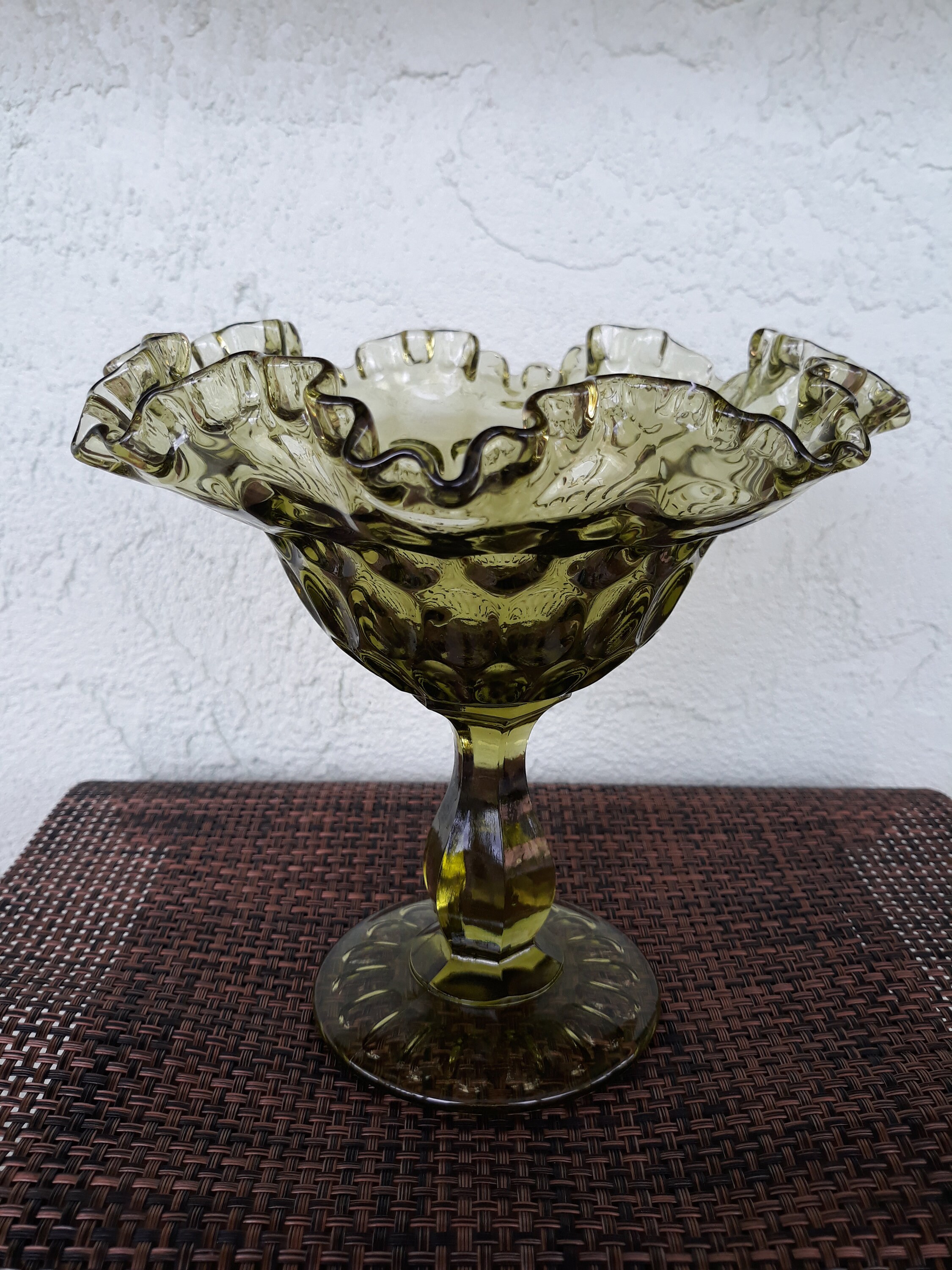 Vintage Fenton Thumbprint Compote-Footed Pedestal Candy | Etsy