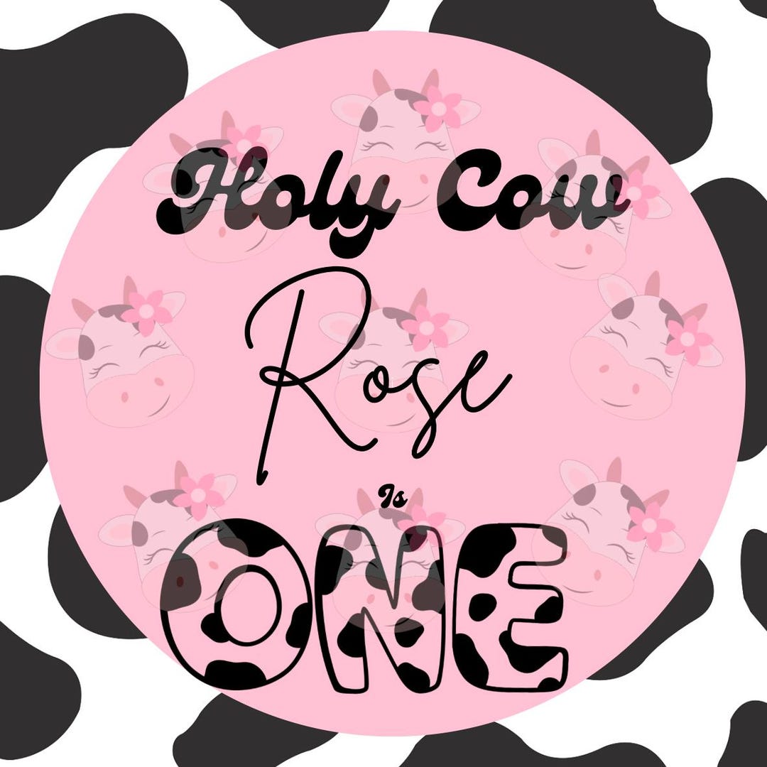 Holy Cow I Am One Stickers| Animal Theme Birthday Party|first Birthday ...