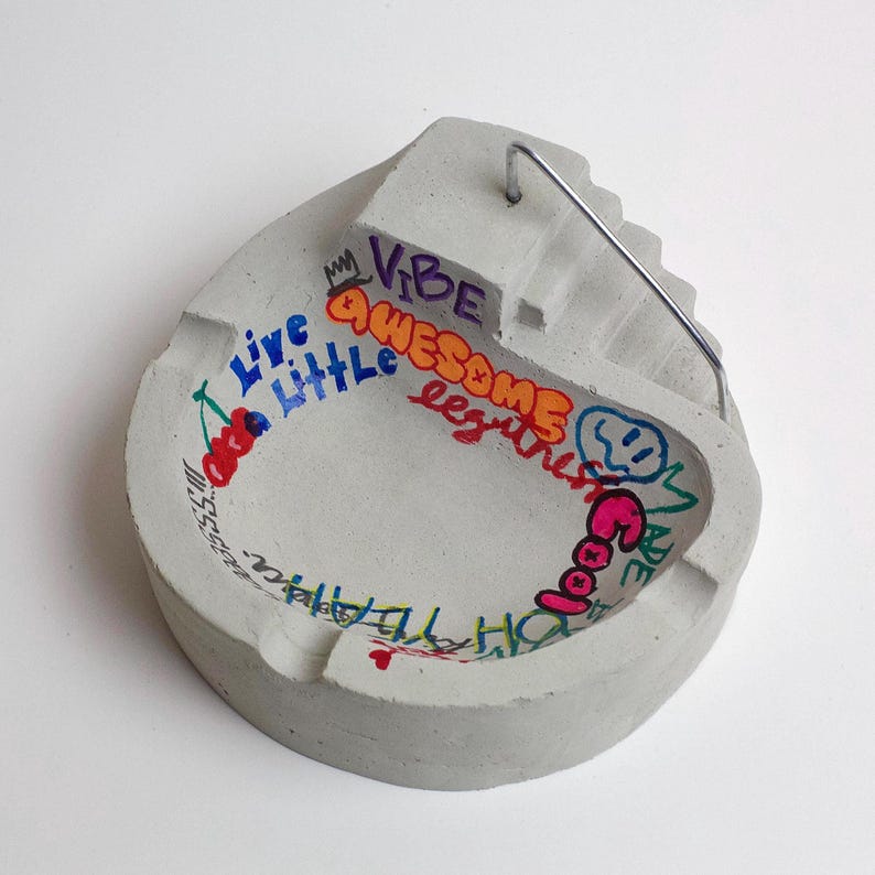 Concrete Graffiti Skate Bowl Ashtray - Etsy