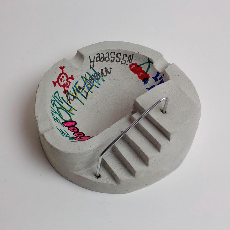 Concrete Graffiti Skate Bowl Ashtray - Etsy