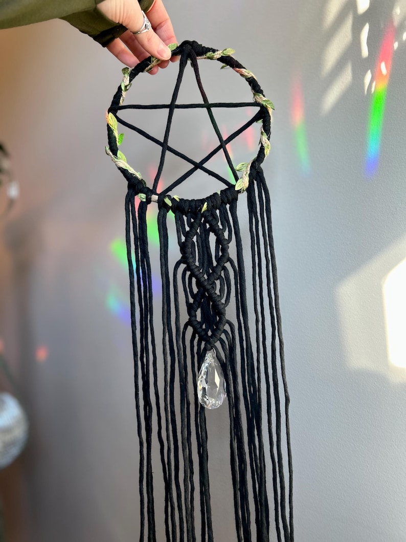 Pentagram Wall Hanging | Macrame Pentacle Wall Art | Gothic Witchy ...