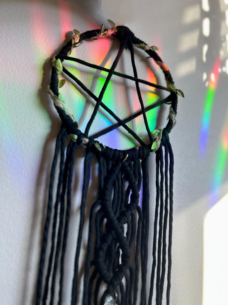 Pentagram Wall Hanging | Macrame Pentacle Wall Art | Gothic Witchy ...