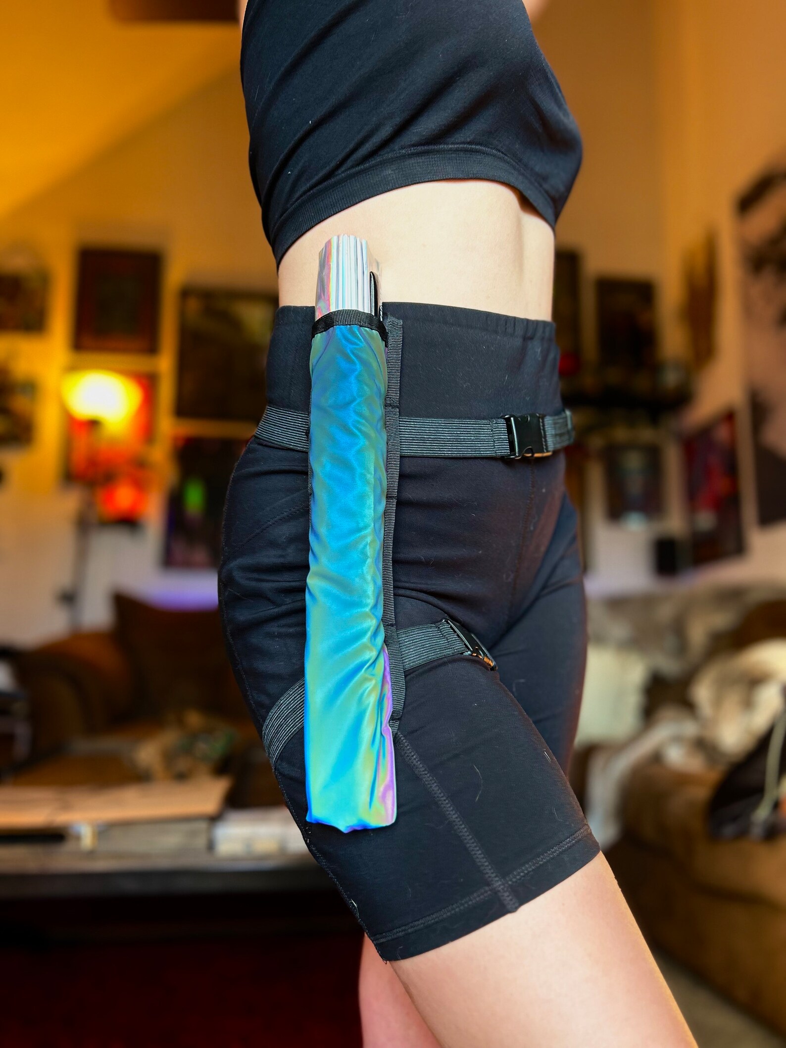 Reflective Hand Fan Holster | Holographic Fan Holder | Rave Fan Holder ...
