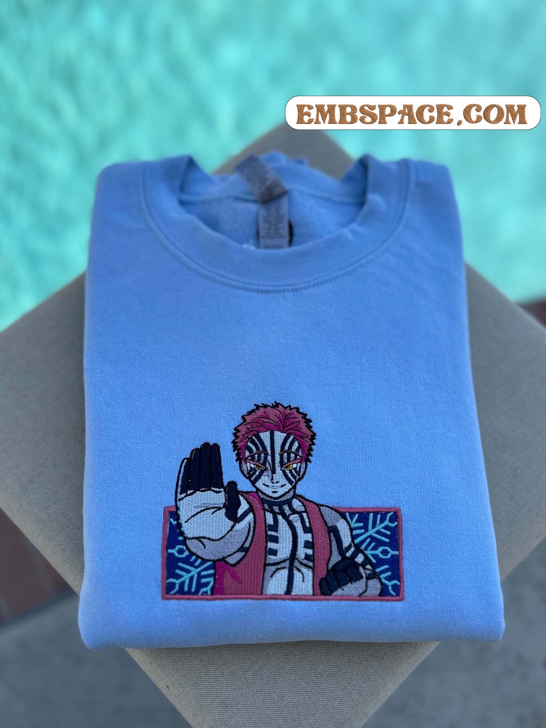 Douma Embroidery Sweatshirt, Demon Slayer Embroidery Shirt, Anime ...