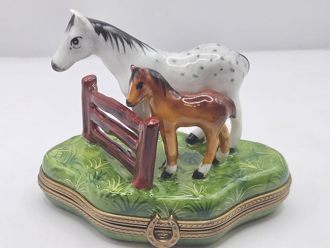 Horse With Foal Limoges Box - Etsy
