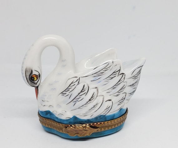 Bowing Swan Limoges Box | Etsy