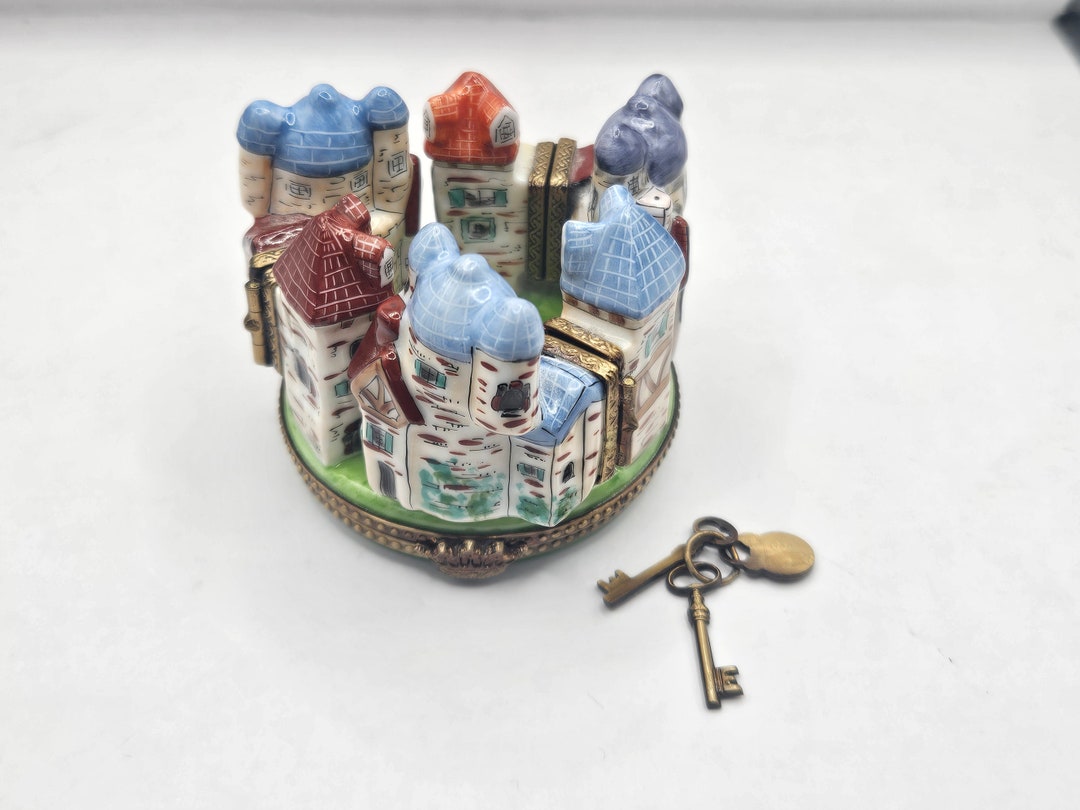 RARE Medieval Village - 4 Hinge Limoges Box- - Etsy