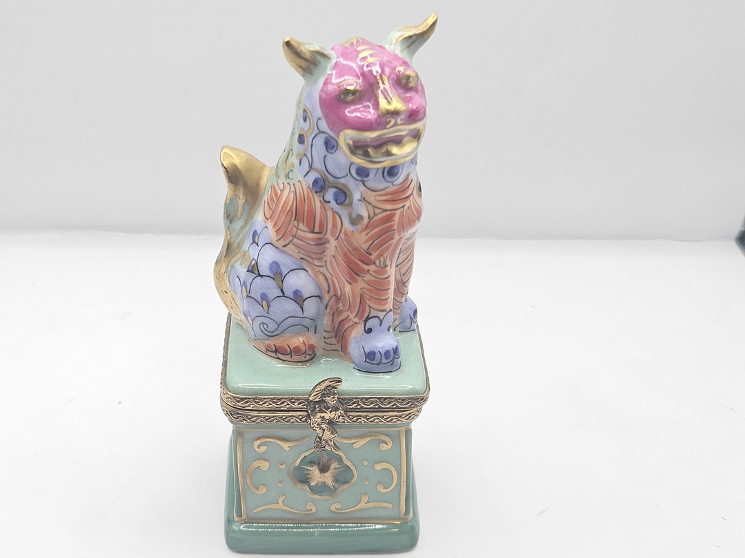 Japanese Foo Dog - Guardian Lion Limoges Box (rochard) - Etsy