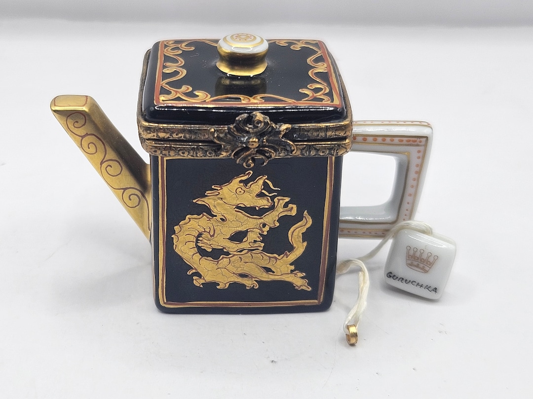 Dragon Square Teapot W/removable Tea Bag Limoges Box - Etsy