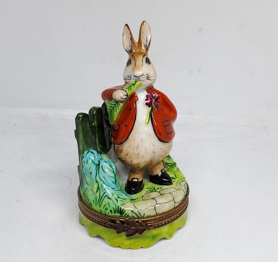 Rabbit in Red Coat Limoges Box - Etsy