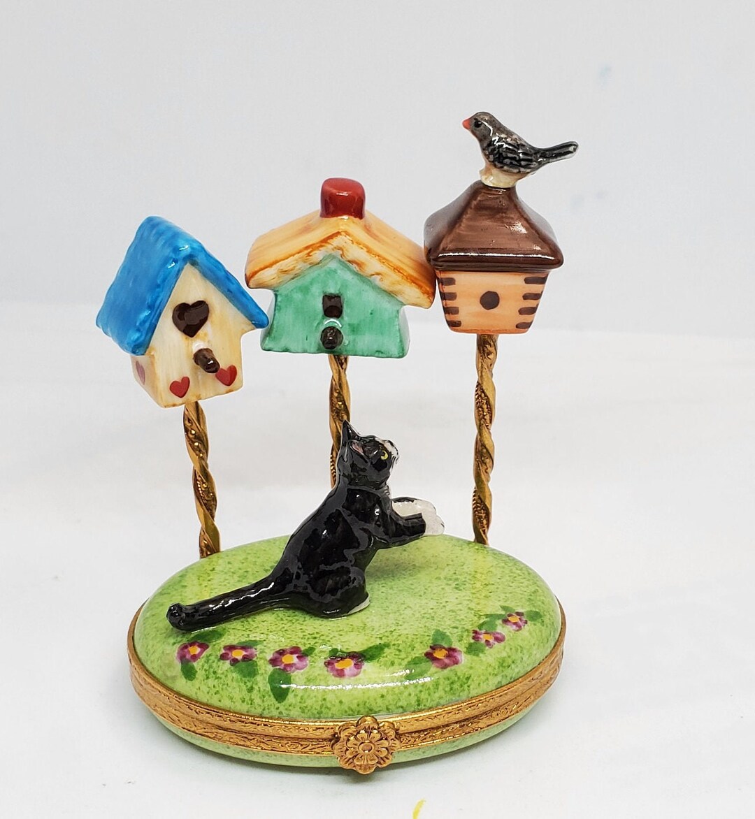 Cat & Bird Houses Limoges Box - Etsy
