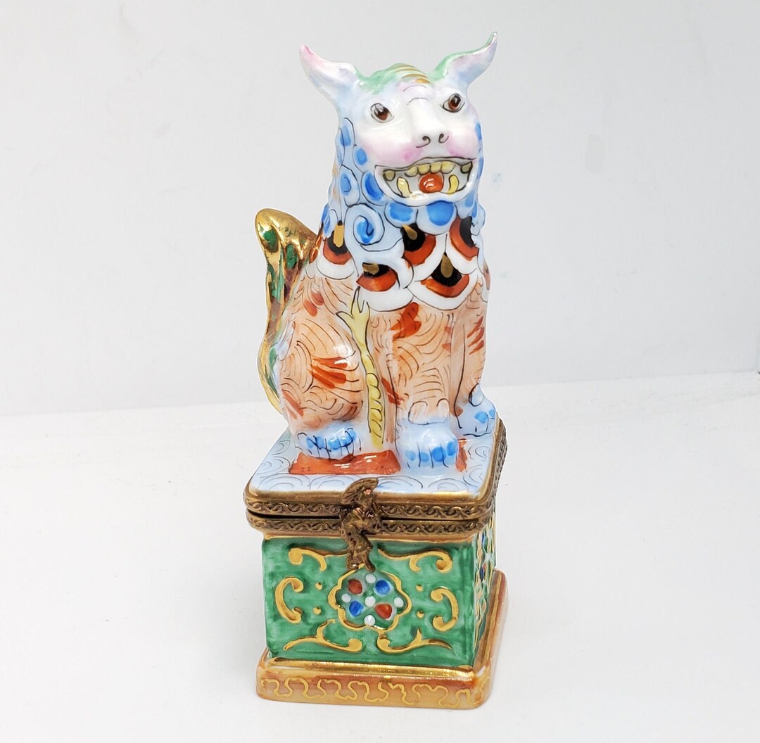 Japanese Foo Dog - Guardian Lion Limoges Box (ROCHARD) - Etsy