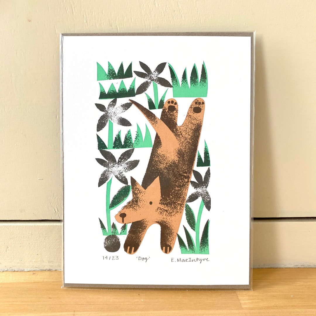 Dog Silkscreen Print - Etsy