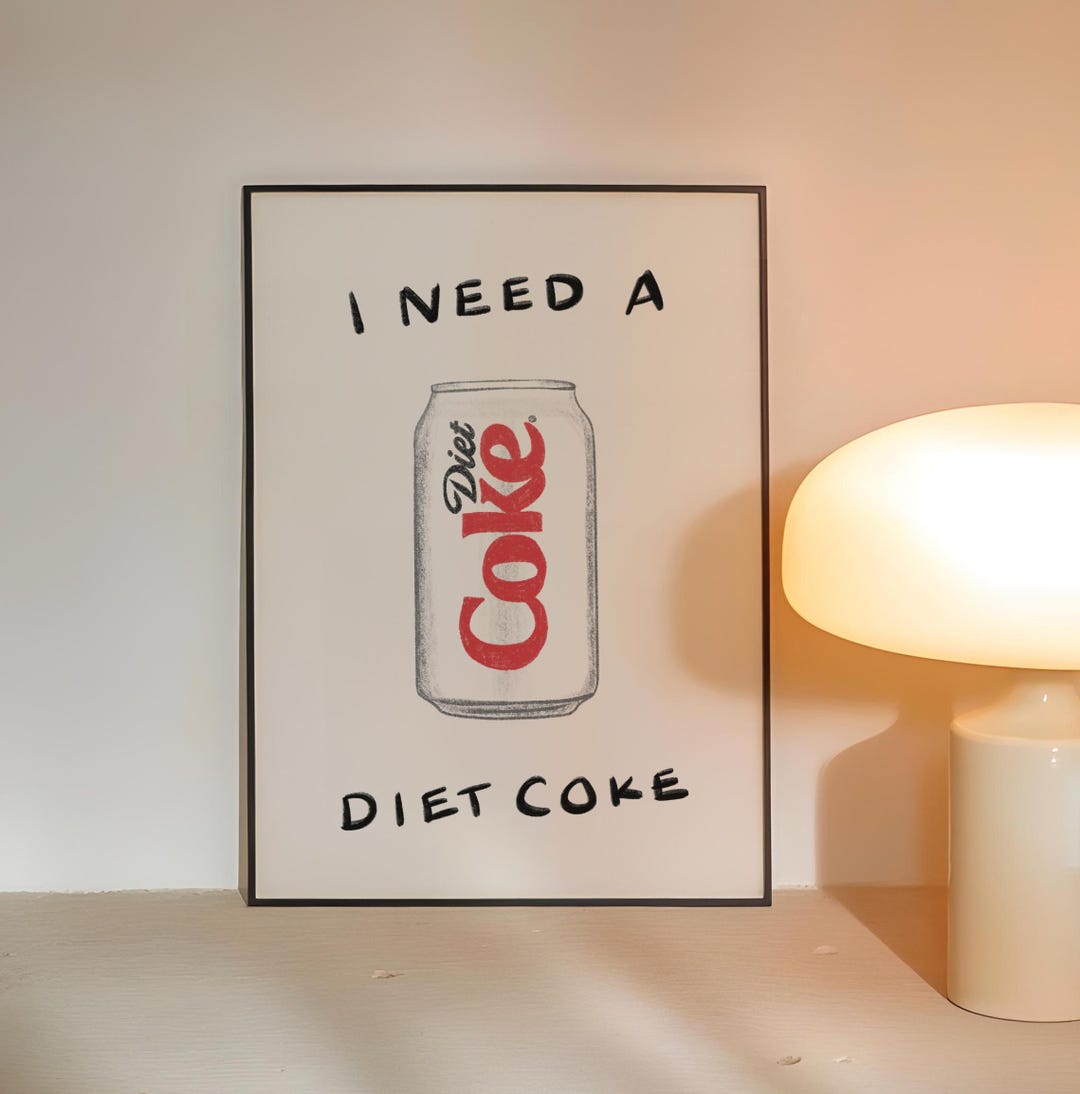 Diet Coke Print | Diet Coke Art | Gallery Wall | Art | Poster | Diet ...