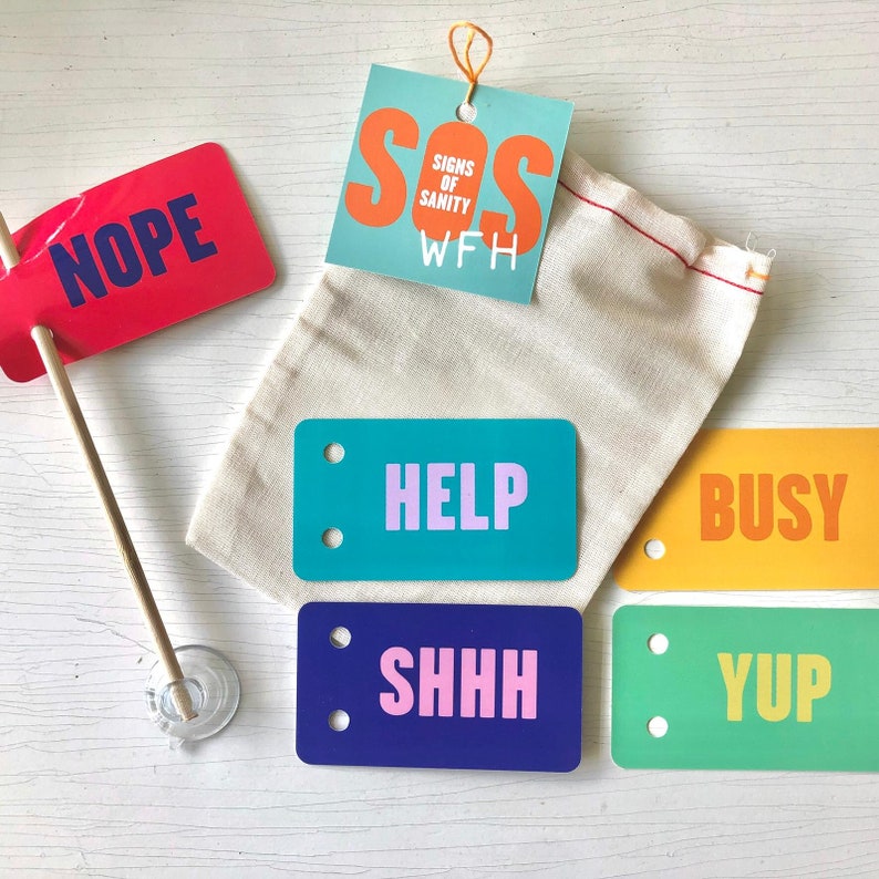 SOS WFH Computer Flags signs of Sanity for Working From Home - Etsy ...