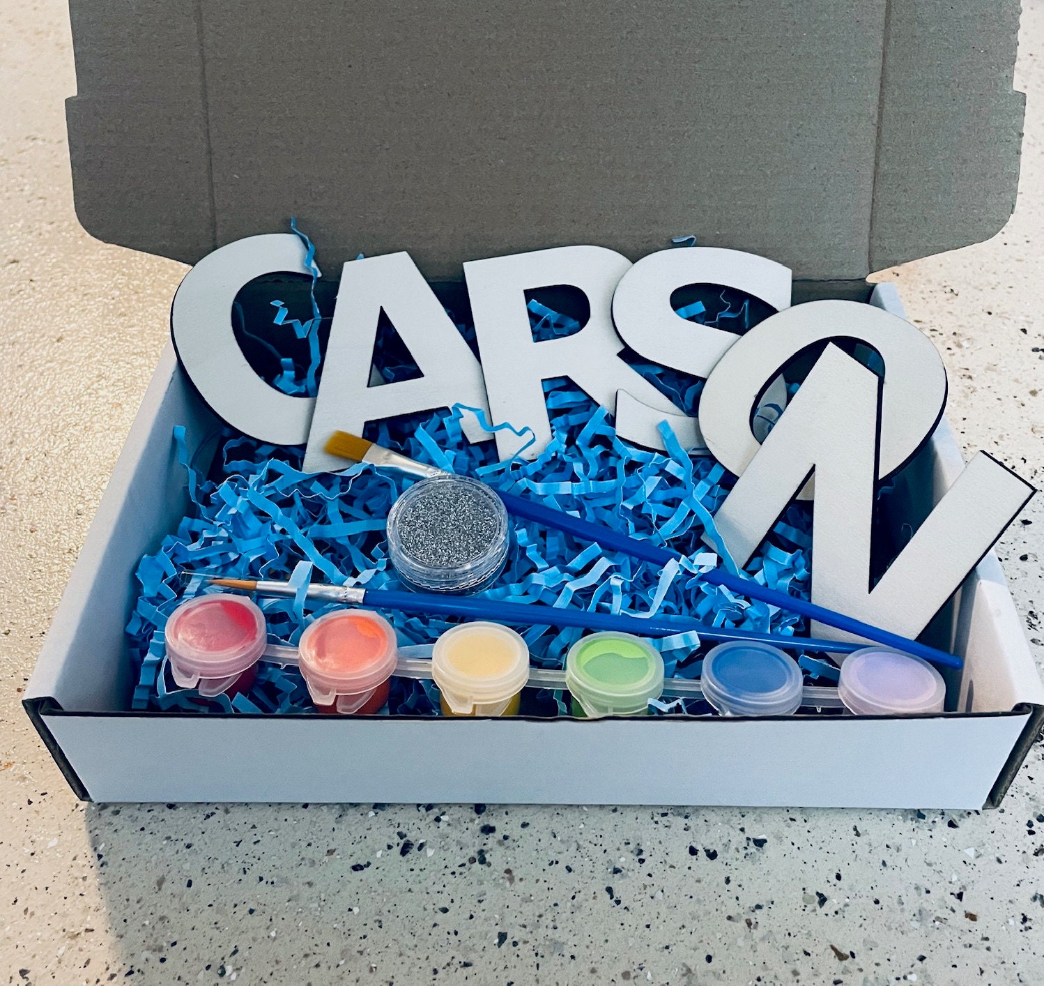 Personalized Name Painting Kit: Wood Letters, Glitter, Paint - Etsy