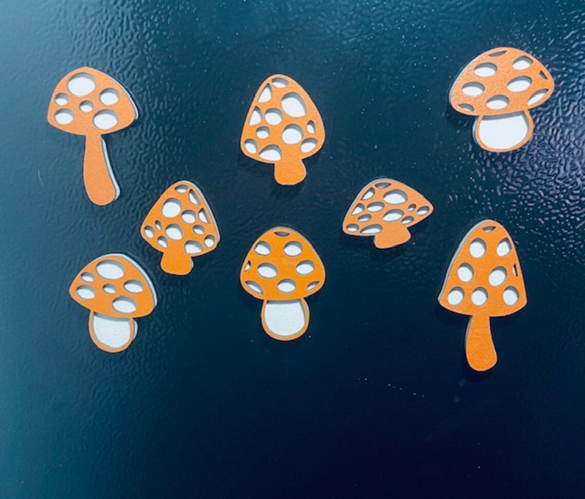 Mushroom Magnets, Retro Magnets, Mushroom Fridge Magnets, Mushroom ...