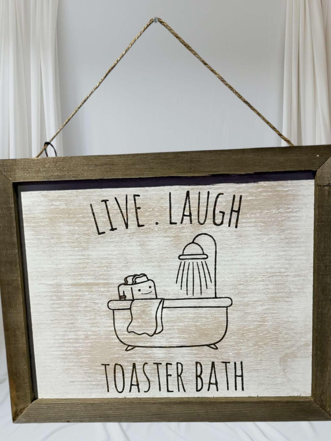 Live Laugh Toaster Bath Sign, Funny Home Decor, Funny Sign, Dark Humor ...