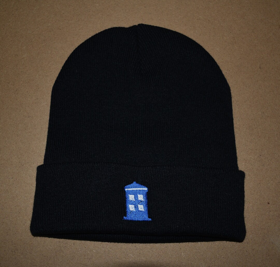 Doctor Who Tardis Inspired Embroidered Beanie Hat Tardis - Etsy UK