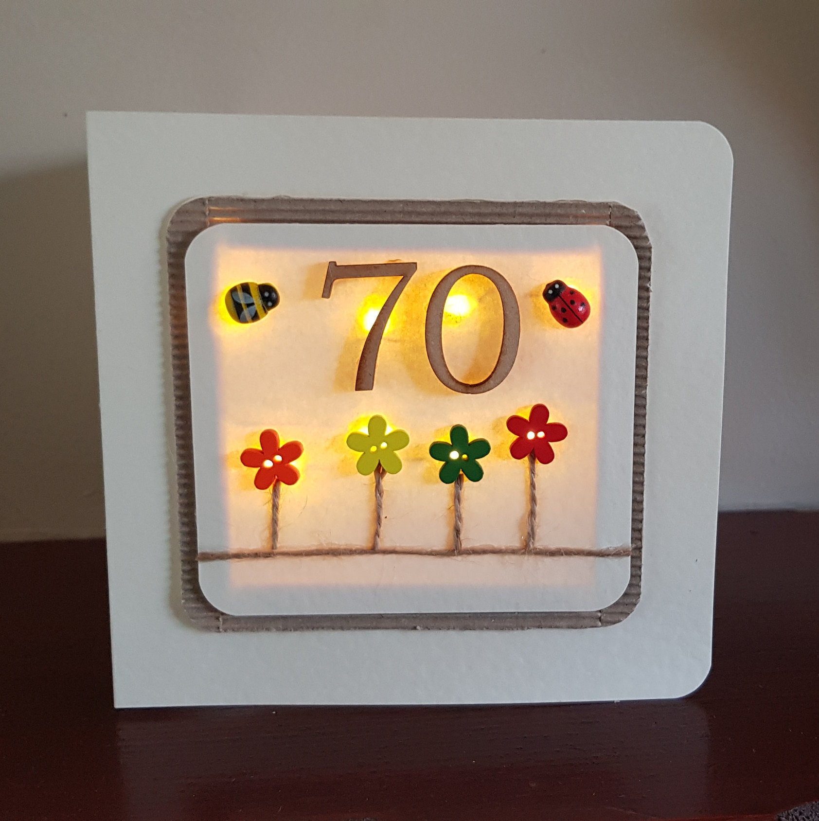70th Birthday Card Light up Woman - Etsy UK