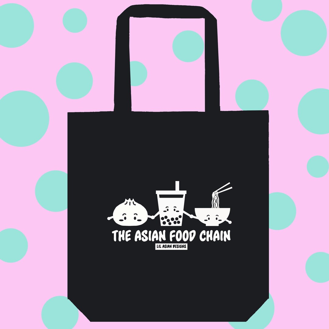 Cute Tote Bag, Asian Food Chain, Kawaii, Eco-friendly, Re-usable ...