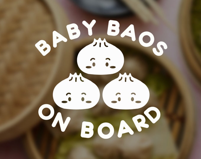 Triplets Baby on Board Decal, Baby Baos on Board, Baby Dumpling Decal ...