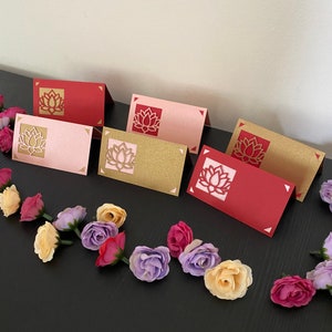 Lotus Place Cards for Indian Weddings, Wedding Place Name Cards, Indian ...